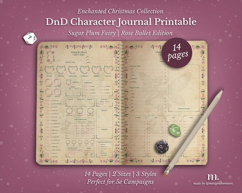 Dnd 5e Character Journal Printable | Sheets and Fantasy TTRPG PDF ...