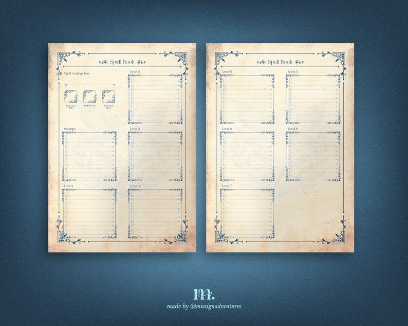 Dnd 5e Character Sheet Printable Sapphire Edition | 4 Page Fantasy RPG ...
