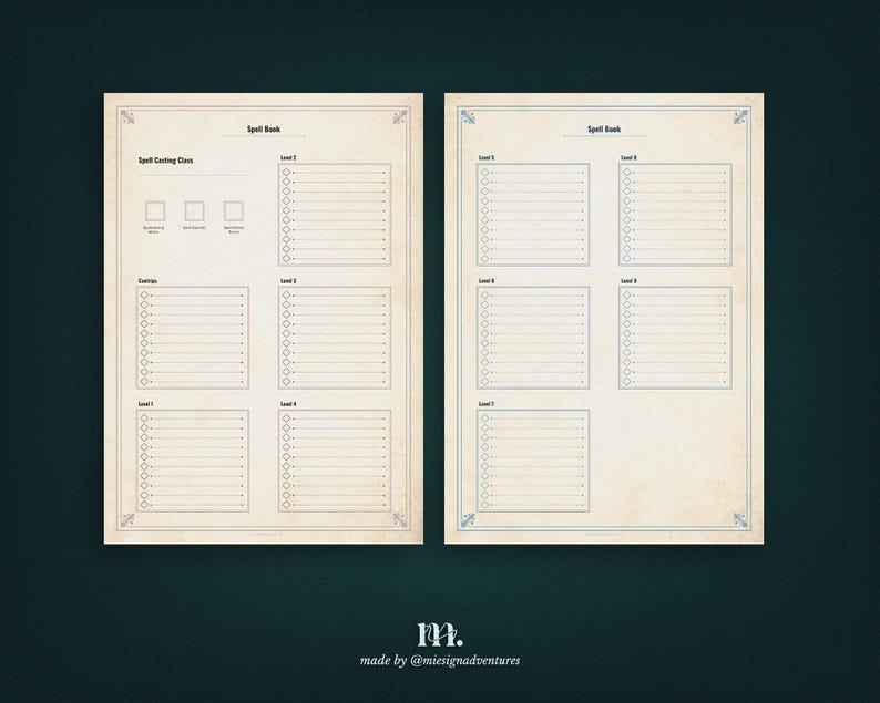Dnd 5e Character Sheet Bundle | Printable RPG Sheets and Fantasy TTRPG ...