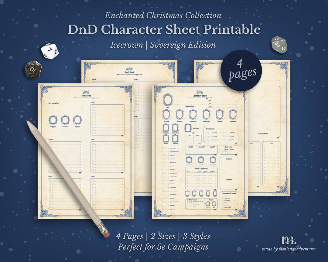 Dnd Character Sheets Printable Campaign | Icecrown Sovereign Edition ...
