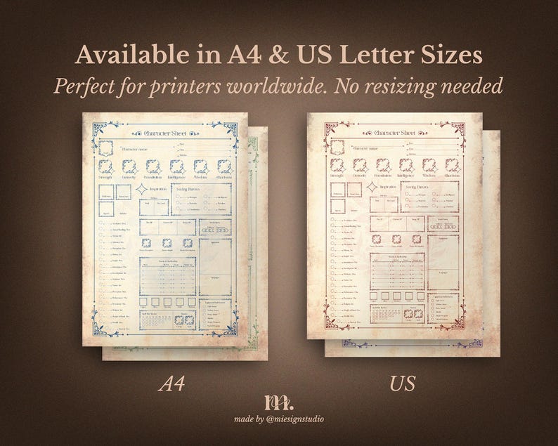 Dnd 5e Character Journal Bundle With 4 Printable Fantasy Journals ...