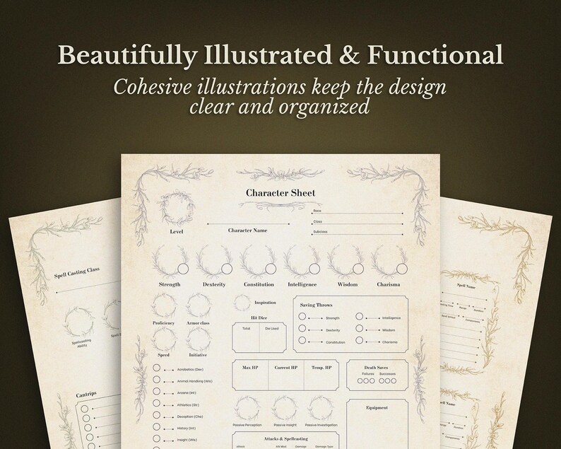 Dnd 5e Character Journal Bundle | Printable RPG Sheets and Fantasy ...