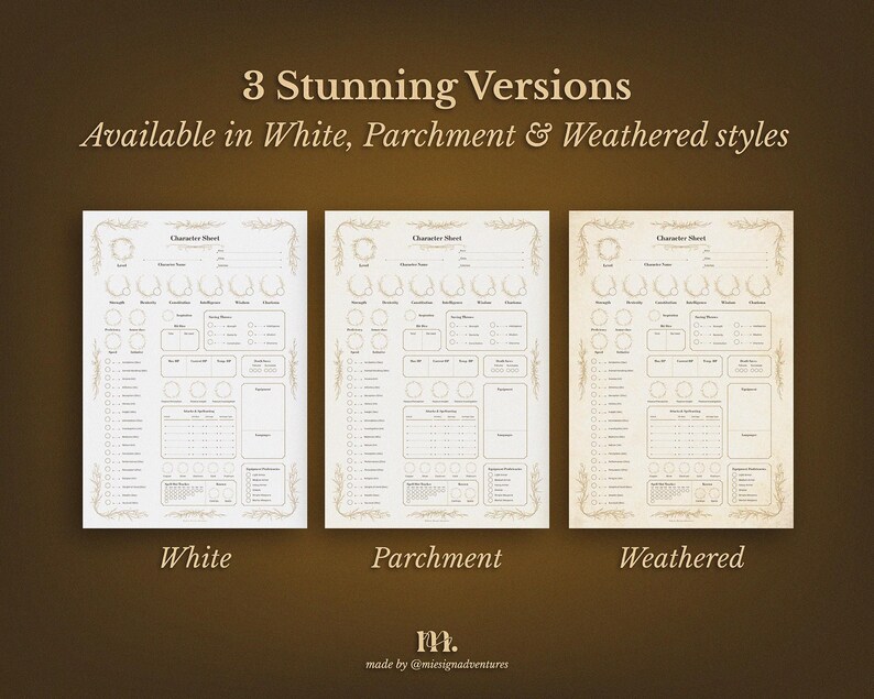 Frosted Dnd 5e Character Sheet Journal Printable | Snowdrop Root ...