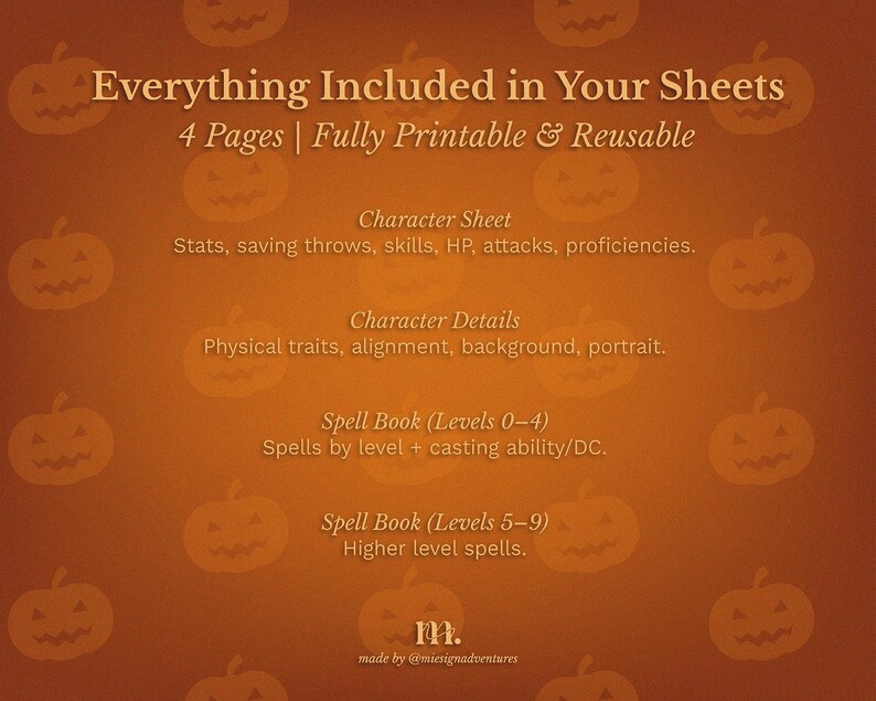 Dnd 5e Character Sheet Pumpkin Patch | Printable RPG Sheets | Autumn ...