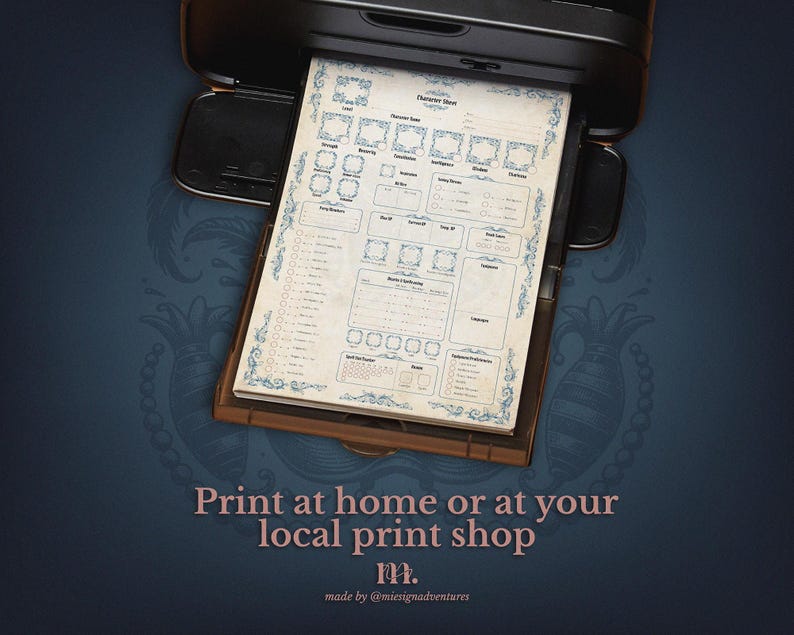 Dnd 5e Character Sheet Printable | Masquerade Ball Cortier Edition ...