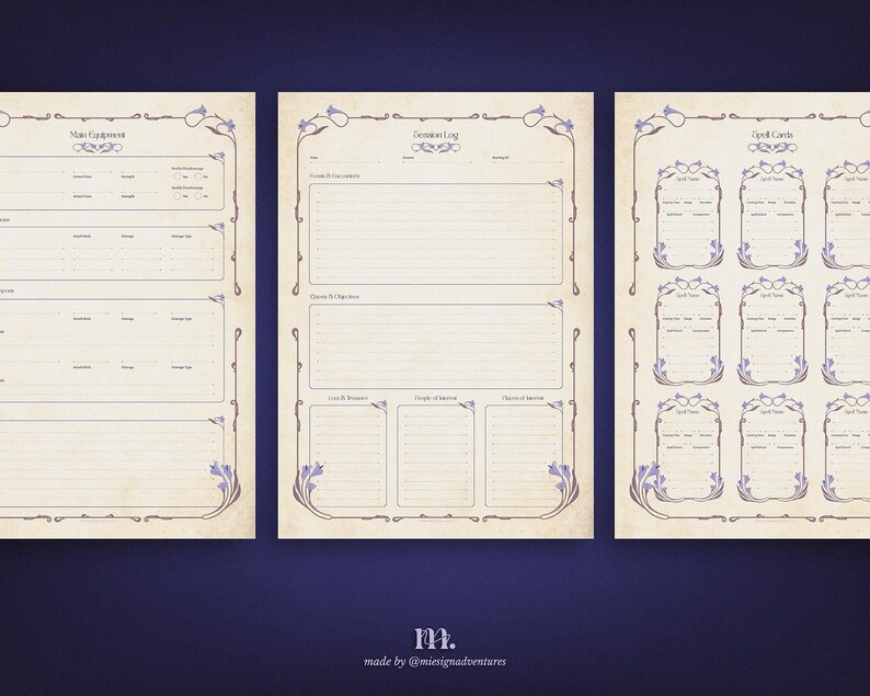Dnd 5e Character Journal Printable | RPG Sheets and Fantasy TTRPG PDF ...