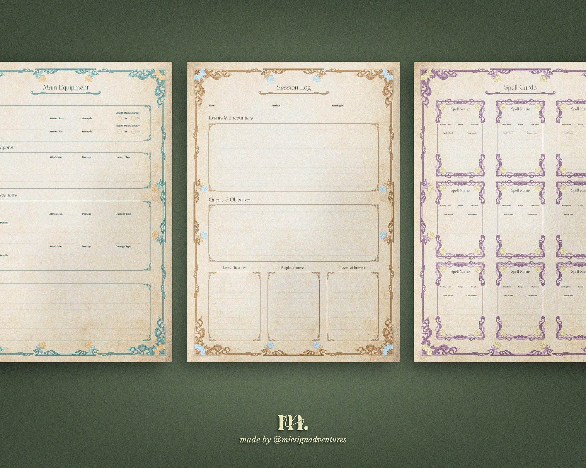 Dnd 5e Character Journal Bundle | Printable RPG Sheets and Fantasy ...