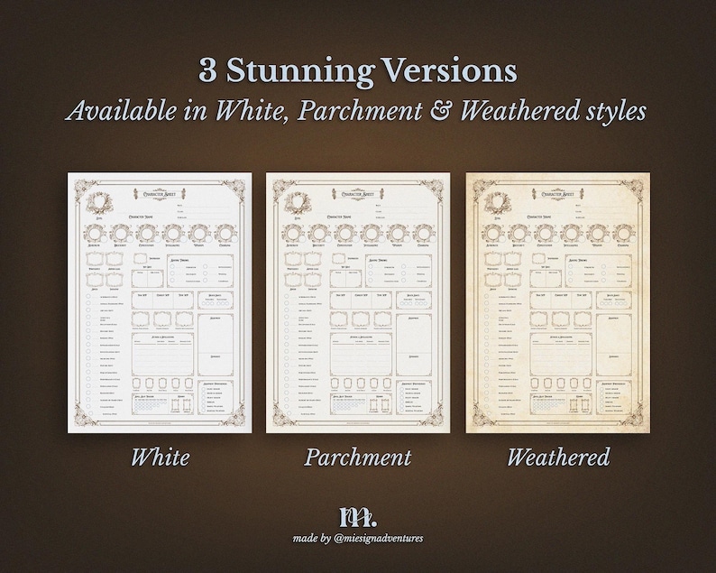 Dnd 5e Character Sheet Printable | Medieval Castle Vaelwyn Edition ...