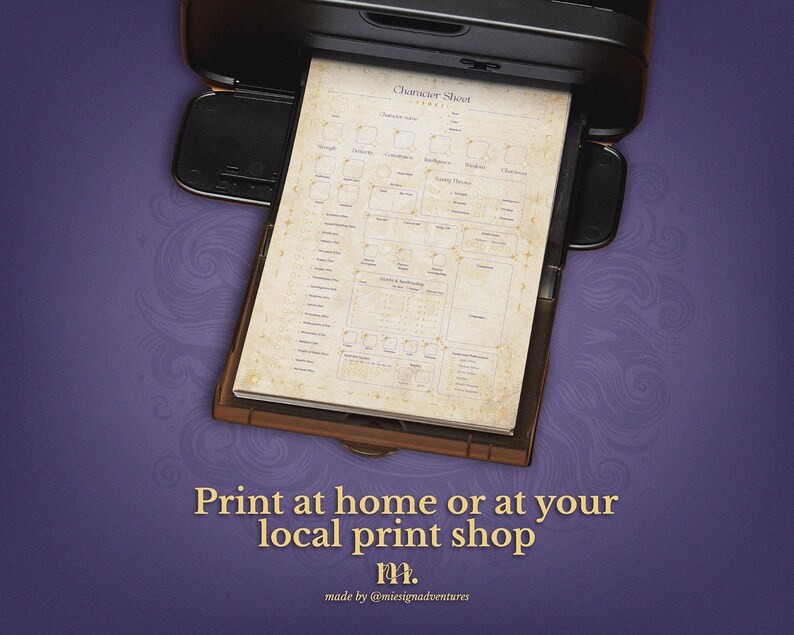 Dnd 5e Character Sheets Printable | Celestial Starlight Edition | 4 ...