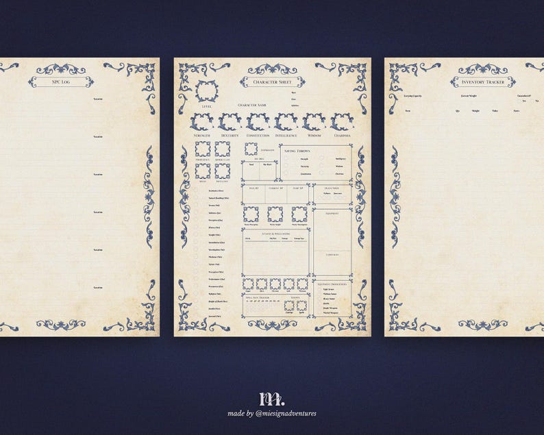 Dnd 5e Character Sheet Journal Printable | Dark Romance Amaranthine ...