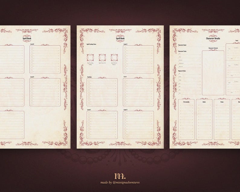 Dnd 5e Character Journal Printable | Masquerade Ball Jester Edition ...