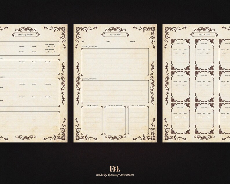 Dnd 5e Character Journal Printable | RPG Sheets and Fantasy TTRPG PDF ...
