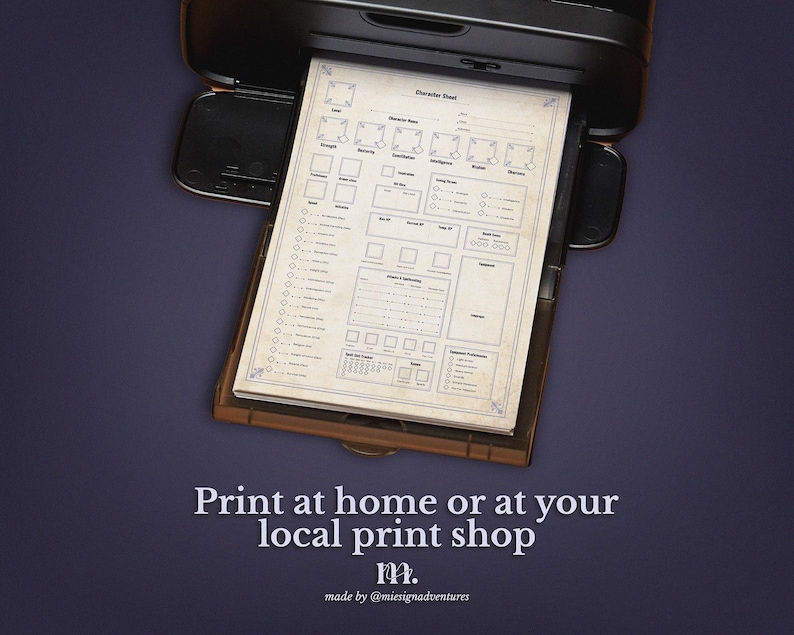 Dnd 5e Character Sheet Printable | 4 Page RPG Set Fantasy | A4 & US ...