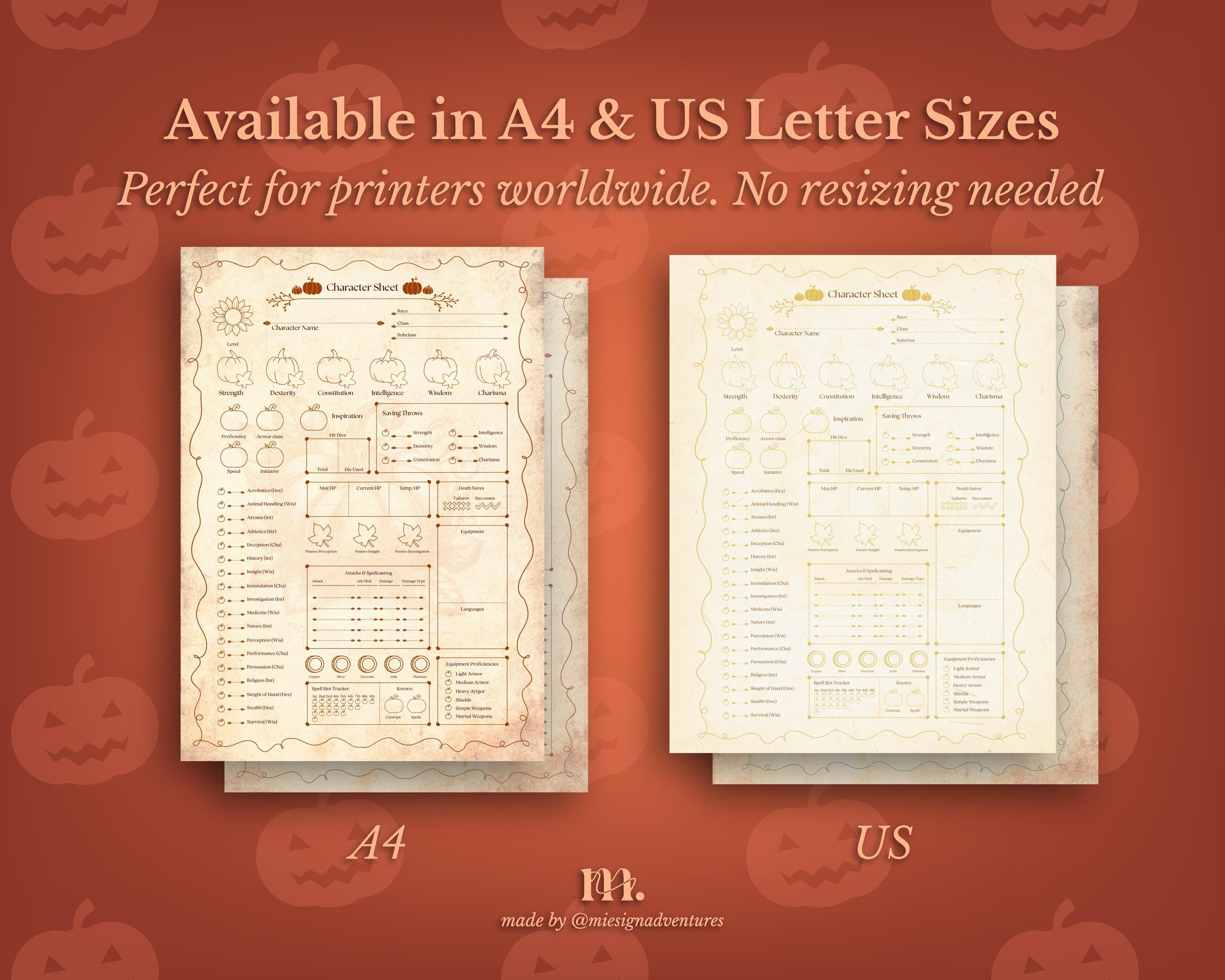 Dnd 5e Character Sheet Bundle Printable, Dnd Character Sheets RPG PDF ...