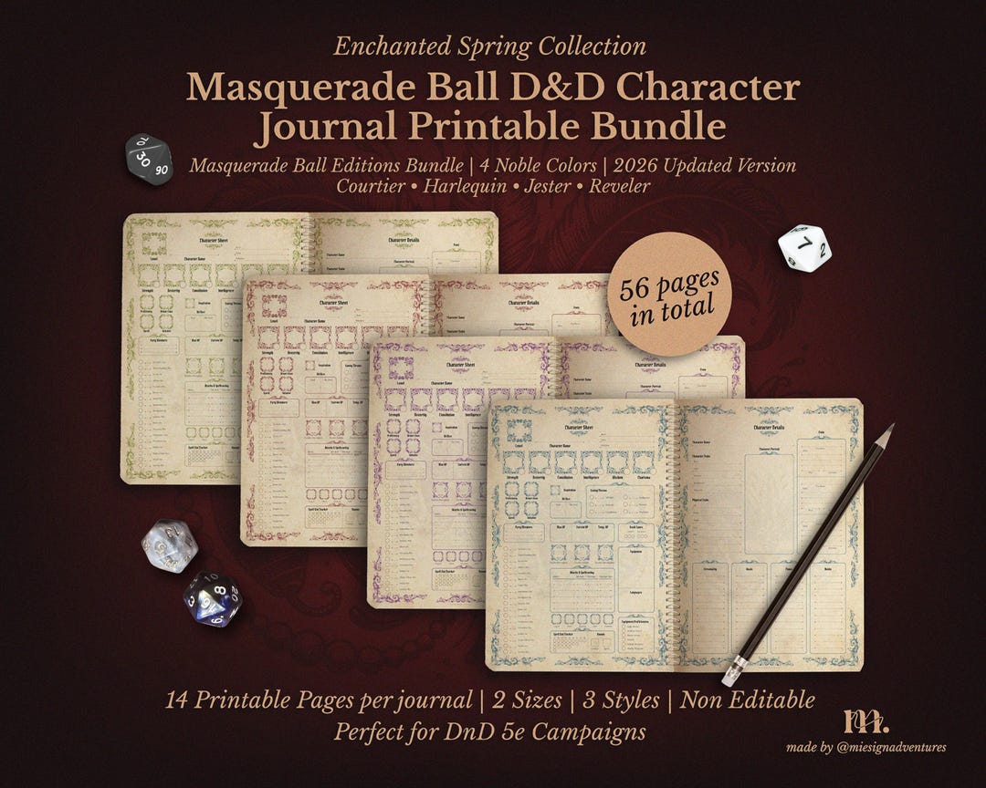 Dnd 5e Character Sheet Journal Bundle Printable, Dnd Character PDF ...