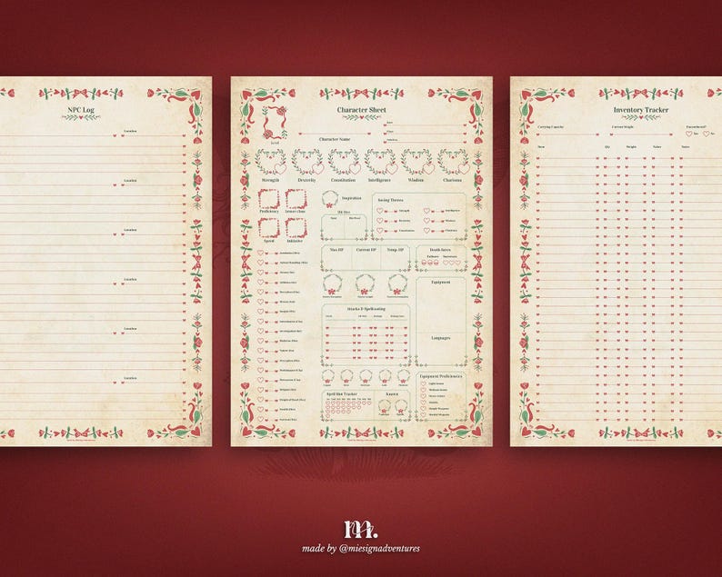 Dnd 5e Character Journal Printable | RPG Sheets Fantasy TTRPG PDF ...