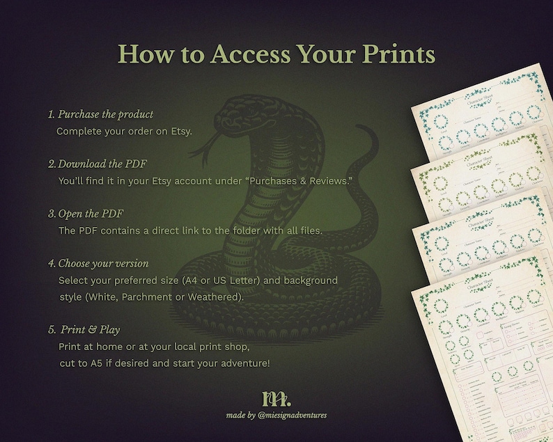 Dnd 5e Character Sheet Bundle | Printable RPG Sheets and Fantasy TTRPG ...