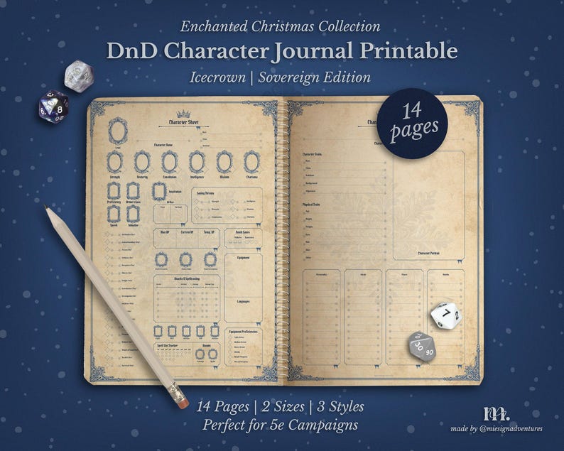 Dnd 5e Character Sheet Journal Printable | Icecrown Sovereign Edition ...