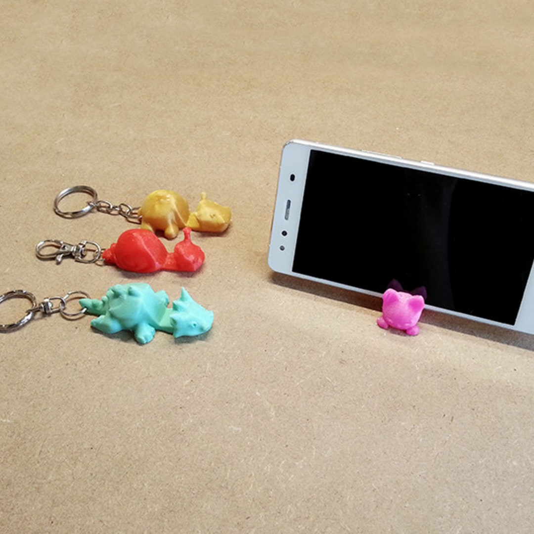 Animal Keyring-phone Stand Cute Phone Stand Smartphone Holder Keychain ...
