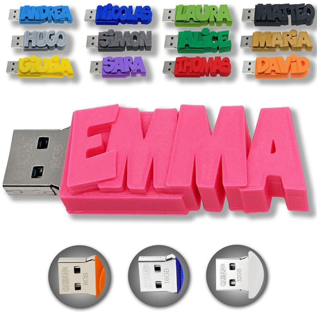 Custom USB Stick 8GB to 128GB Personalized Flash Drive Custom Text ...