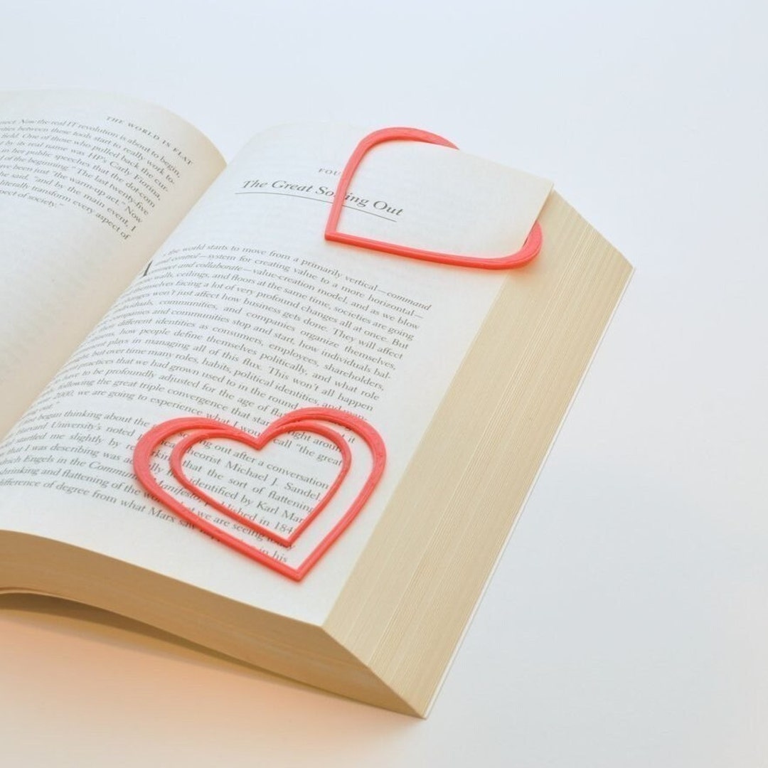 Heart Bookmark Valentines Bookmark Valentines Day Gift Romantic Gift ...