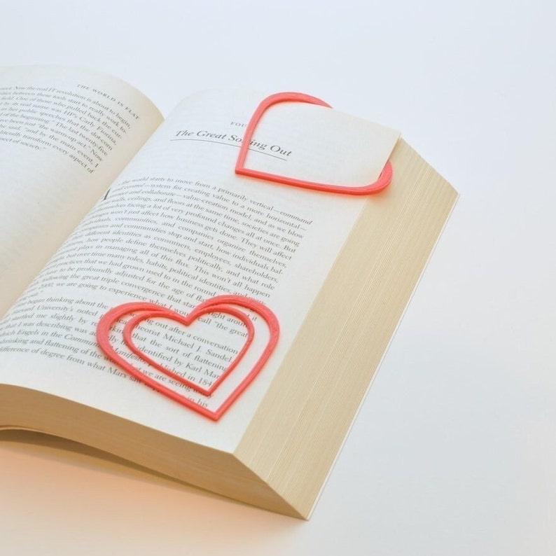 Heart Bookmark Valentines Bookmark Valentines Day Gift Romantic Gift ...