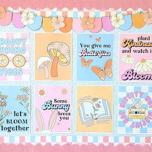 Retro Easter Posters, Spring Classroom Decorations, April Bulletin ...