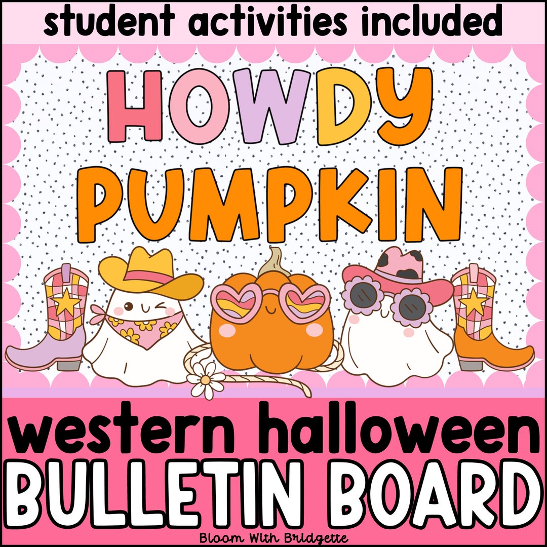 Western Halloween Bulletin Board, Classroom Decor, Western Bulletin ...