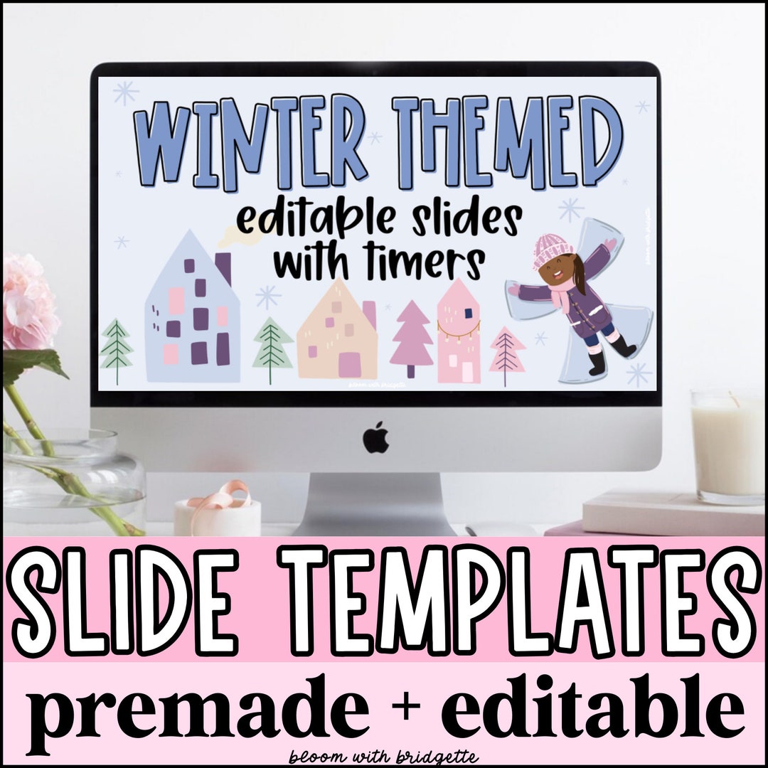 Winter Google Slides and Powerpoint Templates With Timers, EDITABLE ...