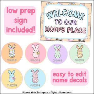 Easter Door Decor, Spring Classroom Decor, Pastel Welcome Door ...