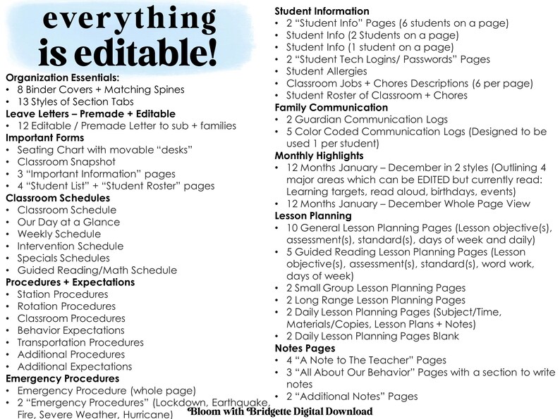 Retro Editable Substitute Binder Daily Subbing Maternity - Etsy