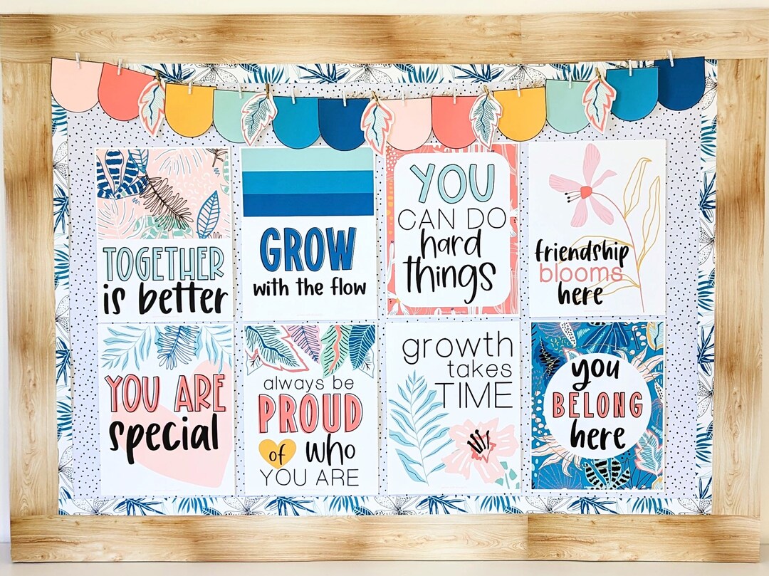 Bright Tropical Classroom Posters, Back to School Bulletin Board ...