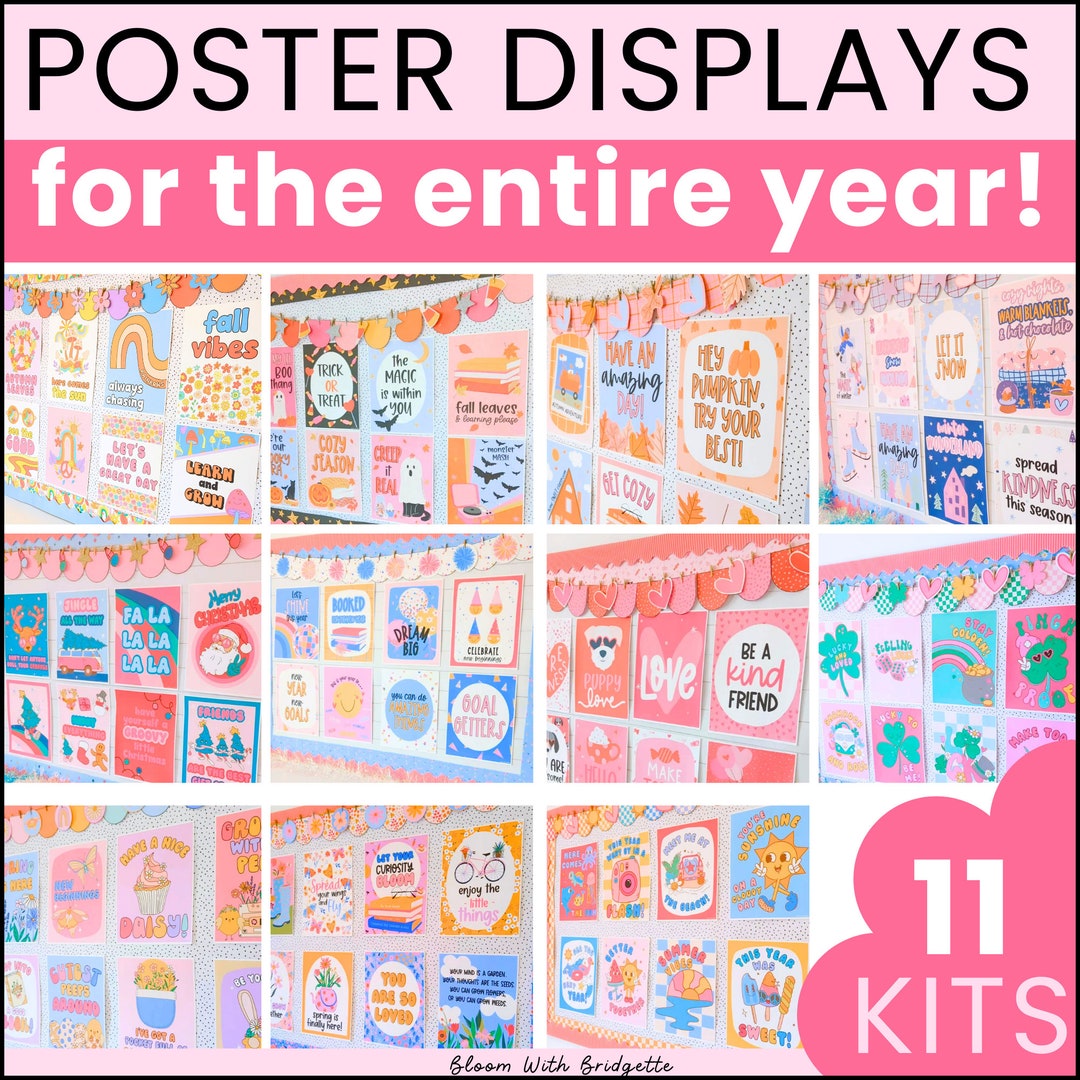Seasonal Classroom Poster Bundle, Holiday Poster MEGA Bundle, Classroom ...