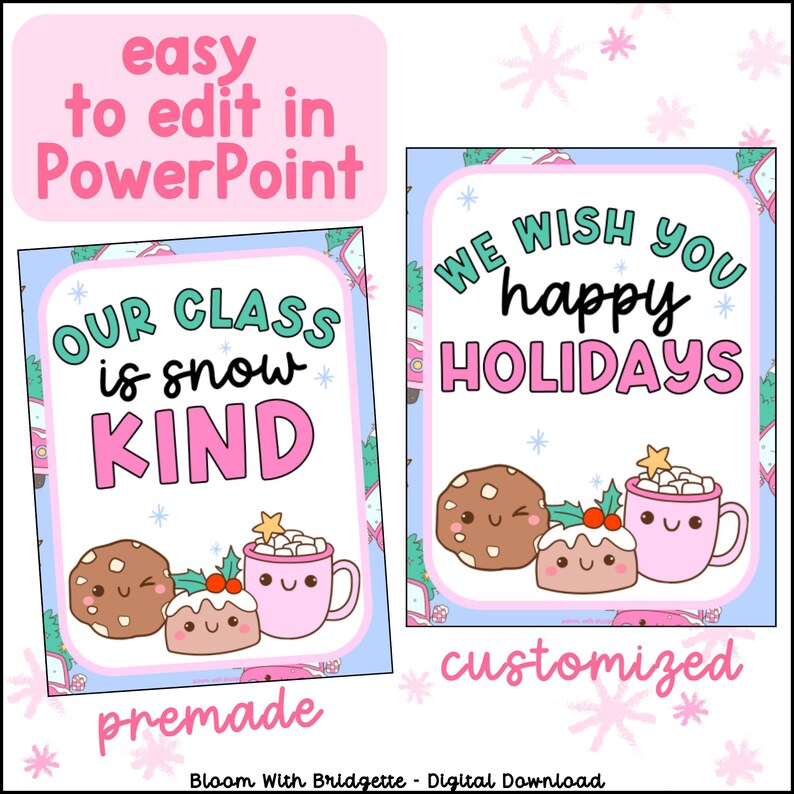 Christmas Classroom Posters, Editable Classroom Posters, December ...