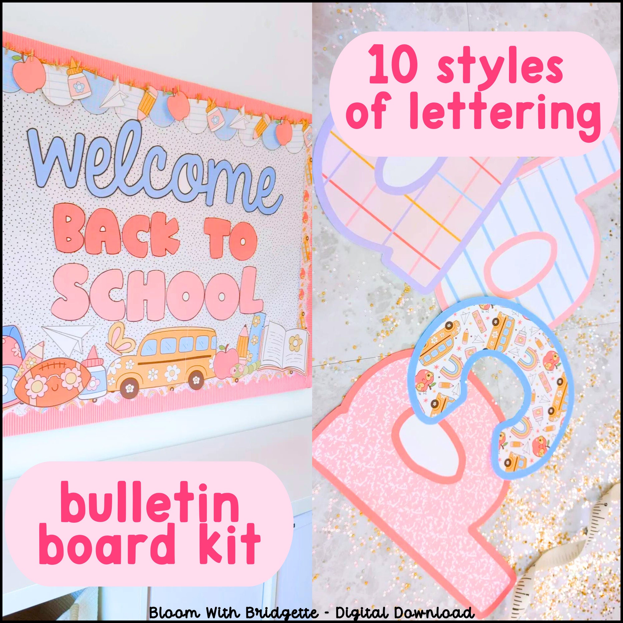 Back to School Classroom Decor Bundle, Bulletin Board, Trendy Classroom ...