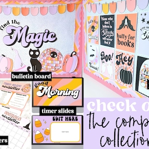 Retro Halloween Bulletin Board Kit and Student Activity, Fall Bulletin ...