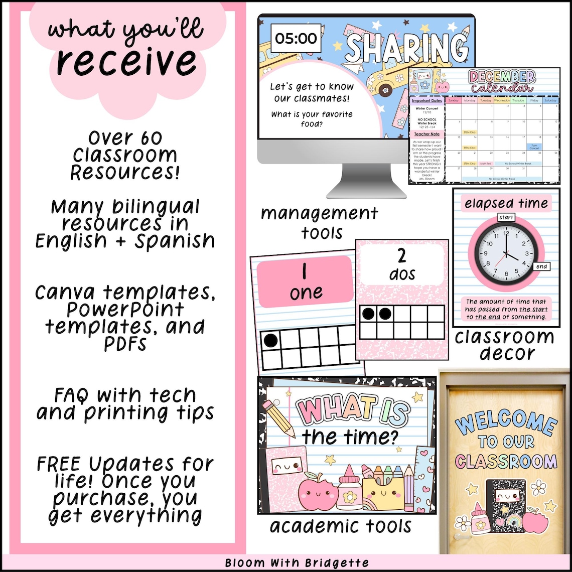 Composition Notebook Classroom Decor | Bilingual Friendly | Pastel ...