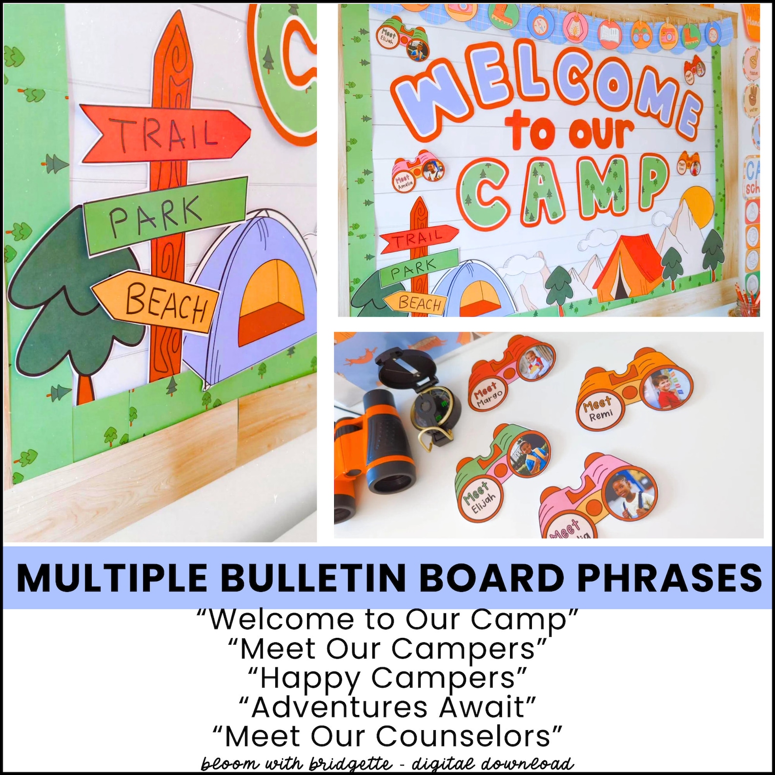 Camping Bulletin Board, Back to School Classroom Decor, Nature ...