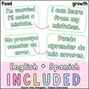 Bilingual Change Your Mindset Bulletin Board, Growth Mindset, Pastel ...