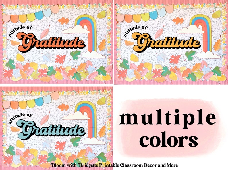 Retro Thanksgiving Bulletin Board Kit and Student Activity - Etsy