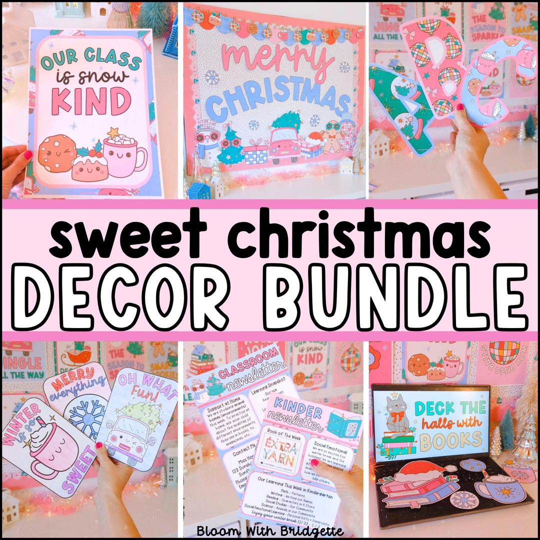 Christmas Classroom Decor Bundle, Bulletin Board, Classroom Slides ...