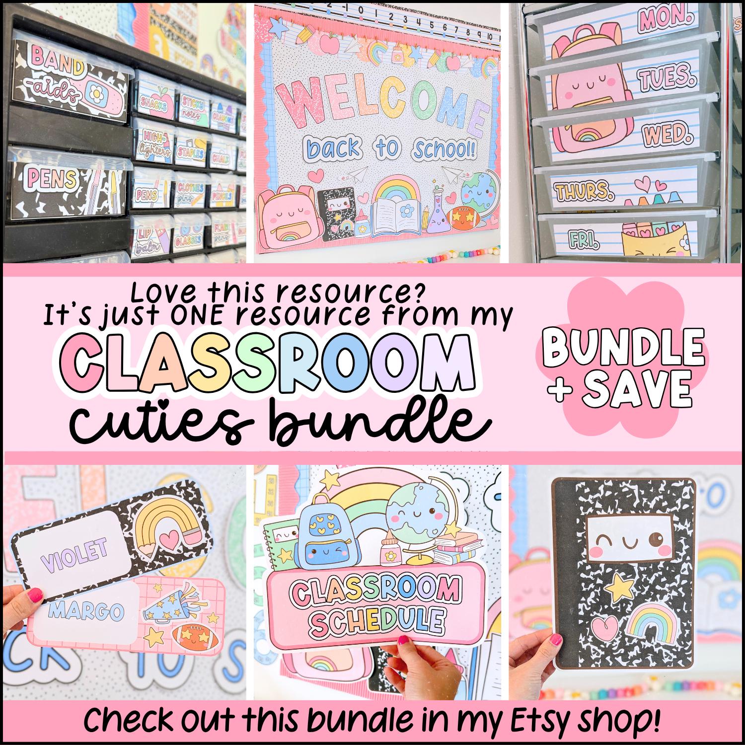 Bulletin Board Borders, Composition Notebook Classroom Decor, Pastel ...