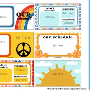 Retro Rainbow Editable Slide Templates, Editable Classroom Decor ...