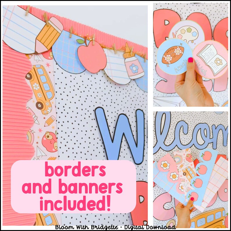 Welcome Back to School Bulletin Board, Spanish Decor, Pastel Classroom ...