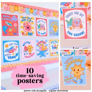 Retro Summer Classroom Posters, Editable Posters, June Bulletin Board ...