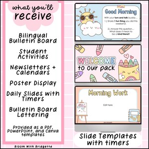 Colorful Back to School Classroom Decor Bundle, Bilingual Bulletin ...