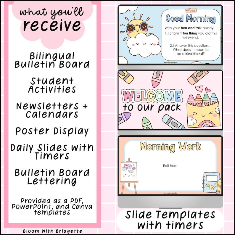 Colorful Back to School Classroom Decor Bundle, Bilingual Bulletin ...