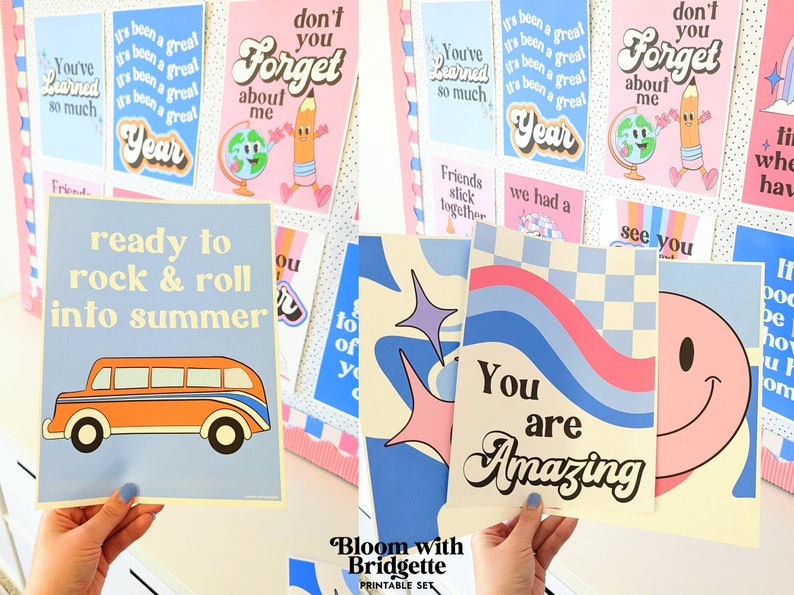 Retro End of Year Classroom Posters, Easy Bulletin Board Display ...