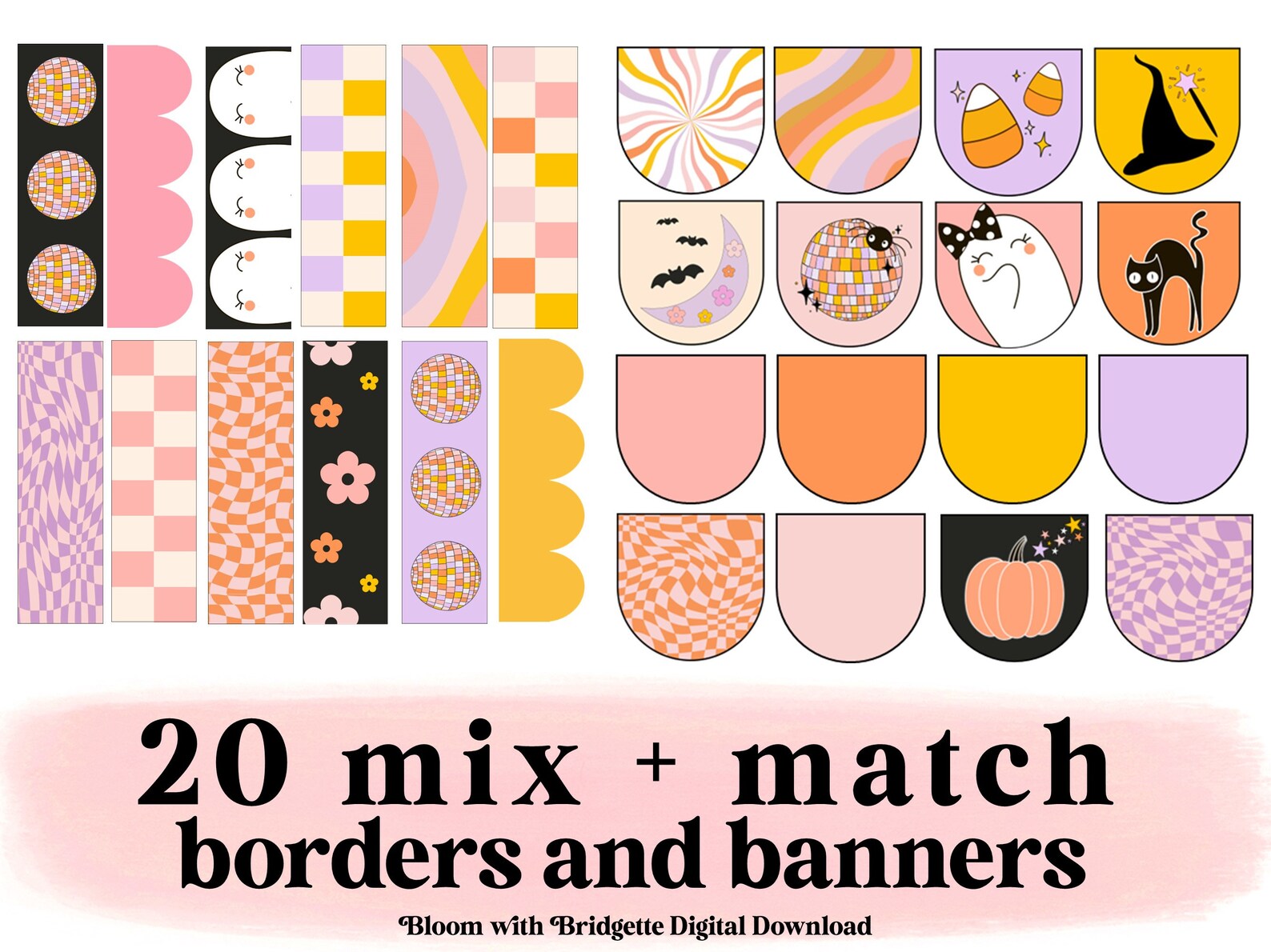 Retro Halloween Bulletin Board Kit and Student Activity, Fall Bulletin ...