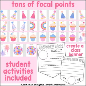 New Year Bulletin Board Kit, Student Activity, Bright Classroom Door ...